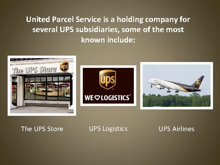 United Parcel Service By Mandy Martin History 1907