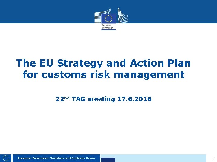 The EU Strategy and Action Plan for customs