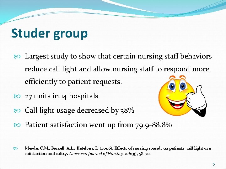 PATIENT HOURLY ROUNDING YaleNew Haven Hospital 2010 1