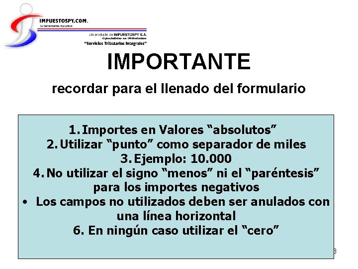 1 Impuesto a la Renta EL FORMULARIO 101