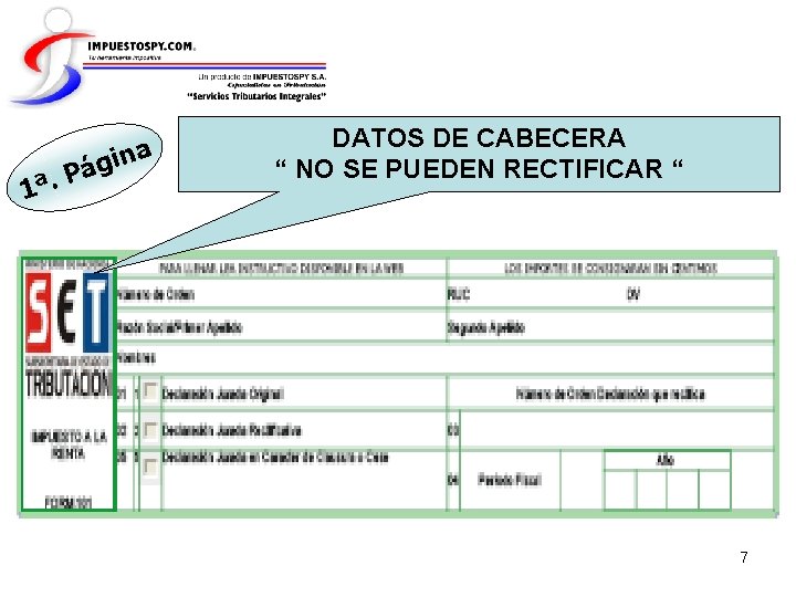 1 Impuesto a la Renta EL FORMULARIO 101