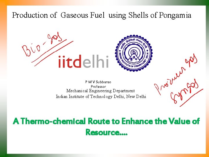 Production of Gaseous Fuel using Shells of Pongamia