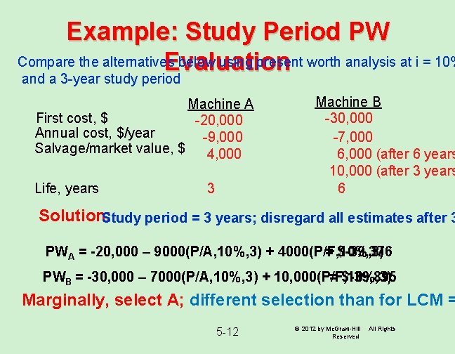 Chapter 5 Present Worth Analysis Lecture slides to