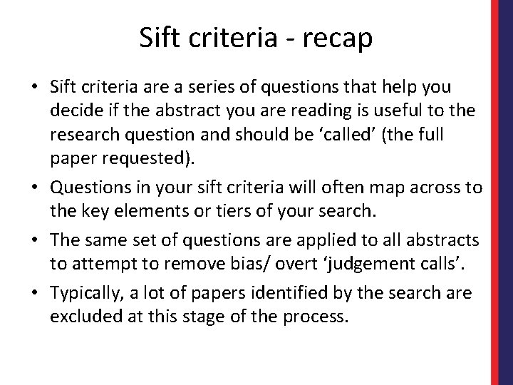 Evidence Base Camp Day 3 Sifting Sessions Mark