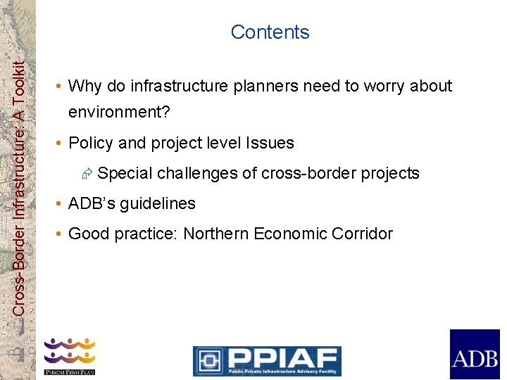 CrossBorder Infrastructure A Toolkit Environment and Safeguards Case