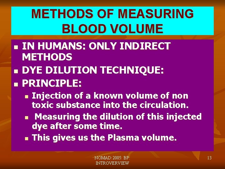 THE PHYSIOLOGY OF BLOOD AN INTRODUCTION AND OVERVIEW