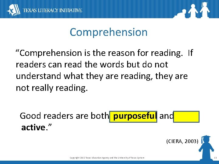 A Focus on Comprehension Brownsville ISD 6 12