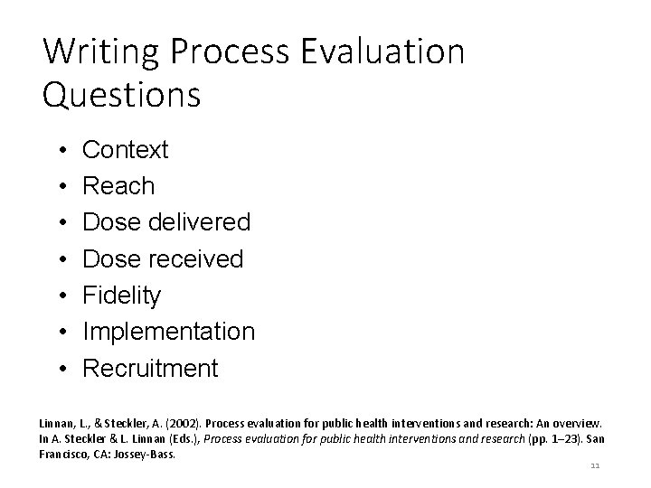 Intervention Mapping Step 6 Evaluation Plan with Patricia