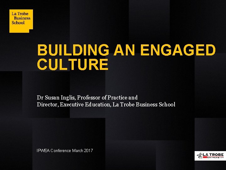 BUILDING AN ENGAGED CULTURE Dr Susan Inglis Professor