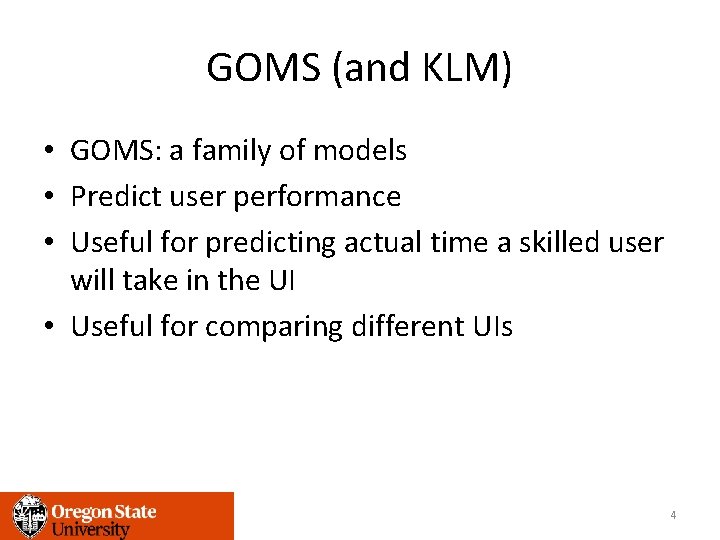 CS 352 Introduction to Usability Engineering Evaluation Analytical
