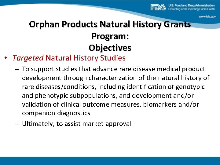 Orphan Products Natural History Grants Program The Office