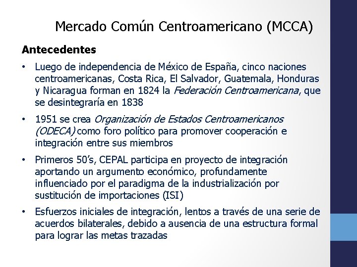 EL MERCADO COMN CENTROAMERICANO MCCA Y EL SISTEMA