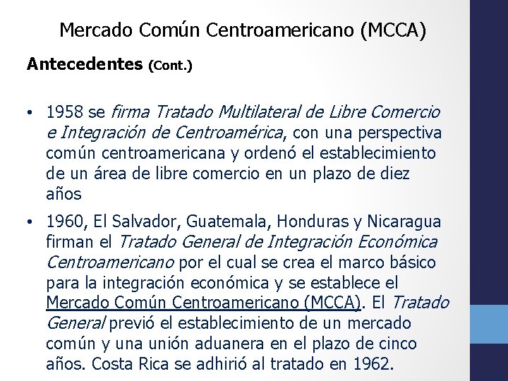 EL MERCADO COMN CENTROAMERICANO MCCA Y EL SISTEMA