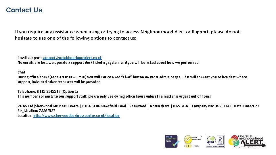 An introduction to the Rapport admin system A