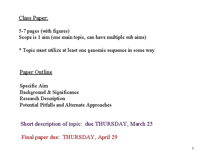 Class Paper 5 7 pages with figures Scope