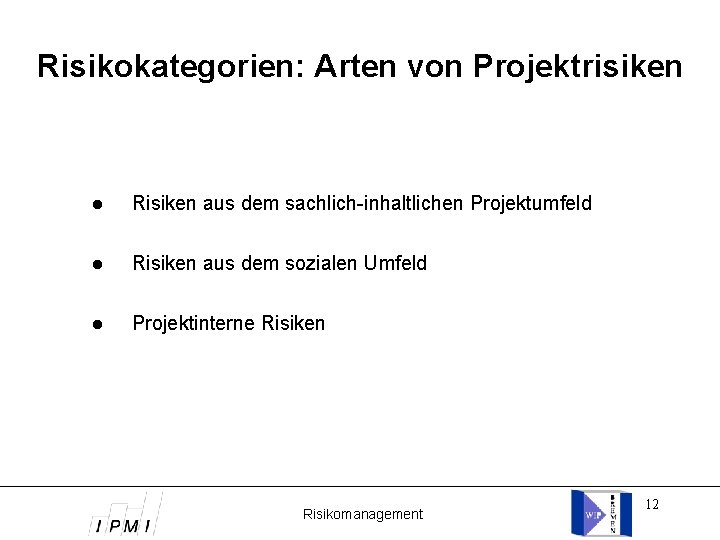Risikomanagement Inhalt Methoden der Risikoerfassung und der ...