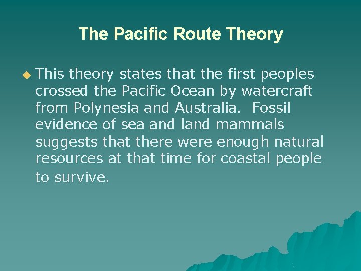 Theories of First Peoples Origins Archaeological and Aboriginal