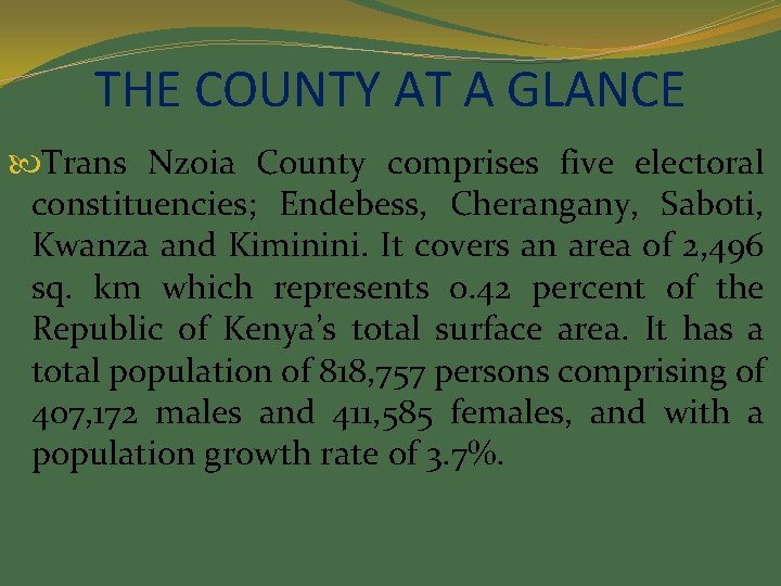 TRANS NZOIA COUNTY GOVERNMENT Map of Benue State
