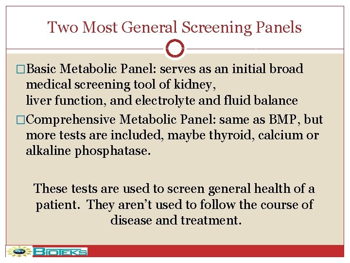 Welcome to the Clinical Laboratory CLINICAL CHEMISTRY Clinical