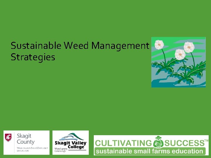 Sustainable Weed Management Strategies Know your Weeds ID
