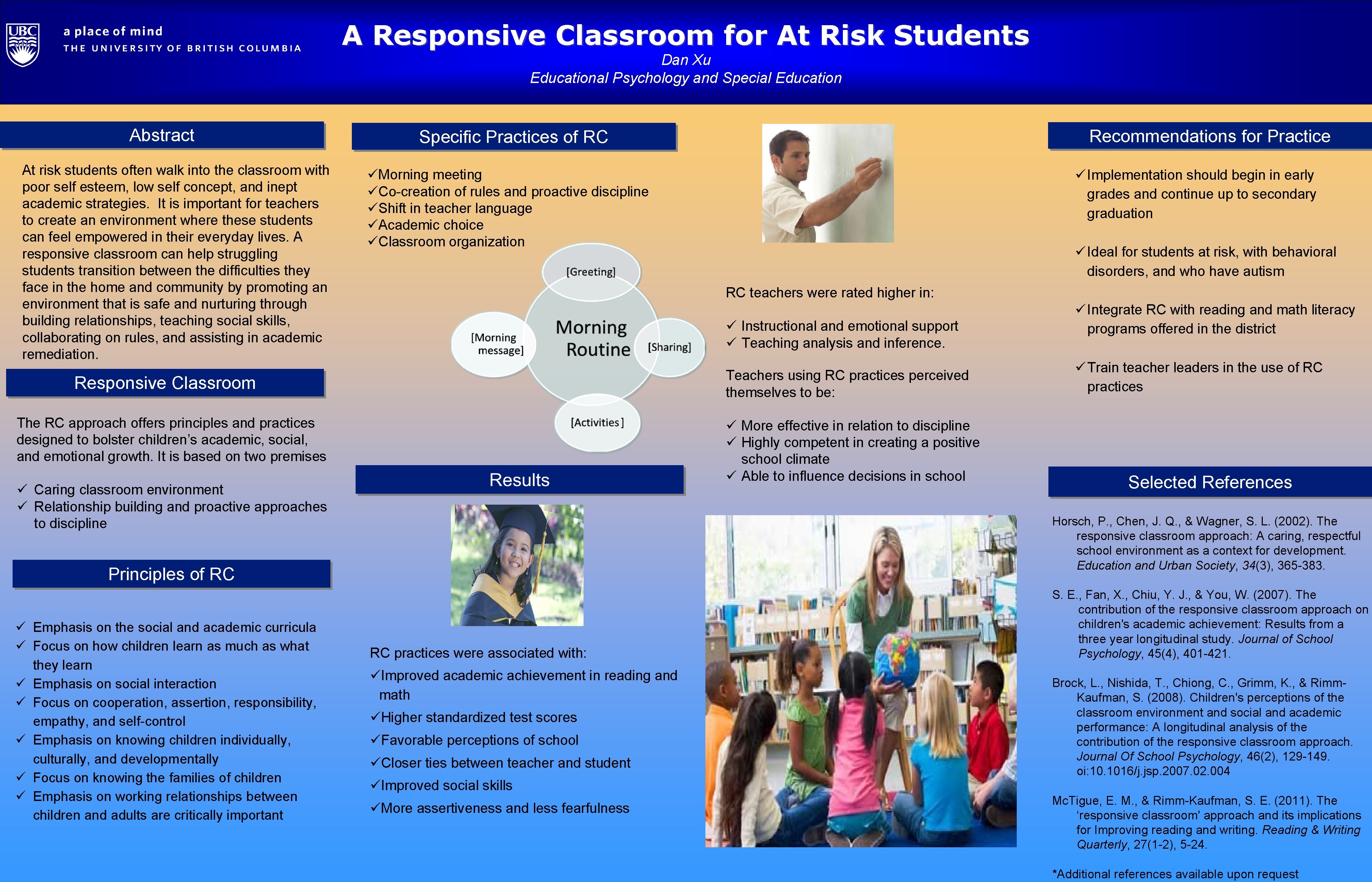 A Responsive Classroom for At Risk Students Dan