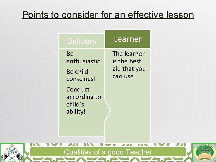 Qualities of a good teacher Qualities of a