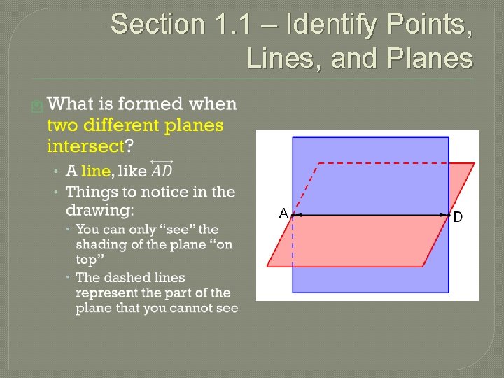 Section 1 1 Identify Points Lines and Planes