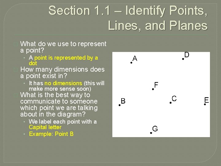 Section 1 1 Identify Points Lines and Planes
