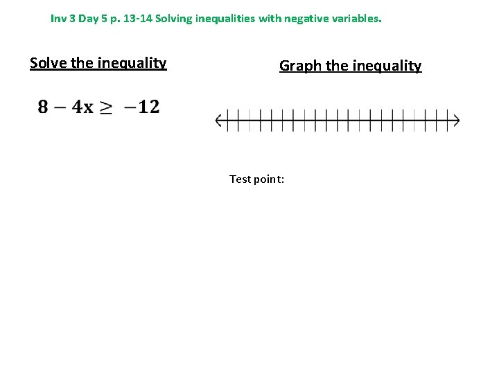 MSA 3 5 Solving Inequality Equations Learning Target
