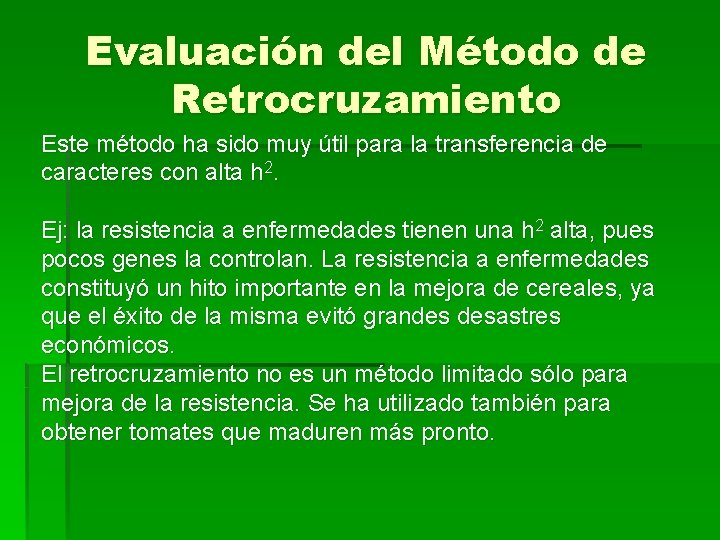GENETICA Y MEJORA VEGETAL MTODOS DE MEJORA EN