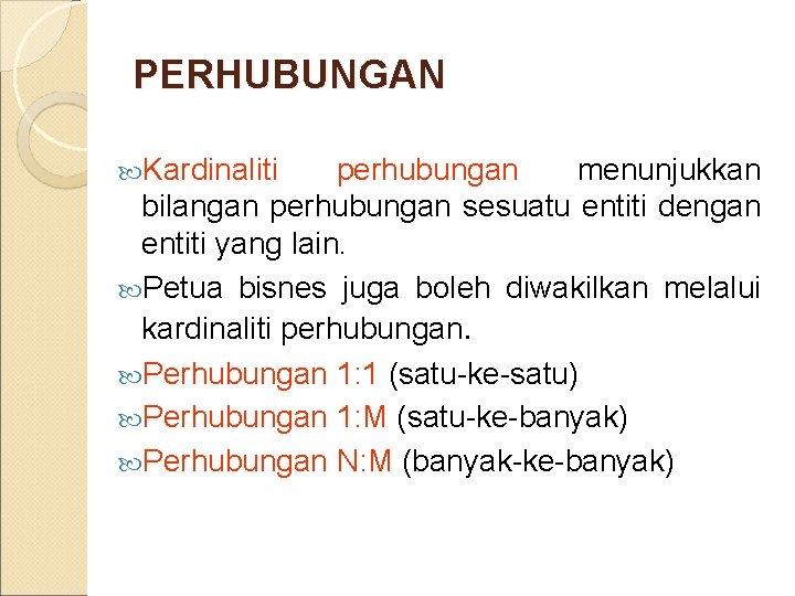 MODEL PERHUBUNGAN ENTITI ENTITYRELATIONSHIP DIAGRAM ER DIAGARAM Di
