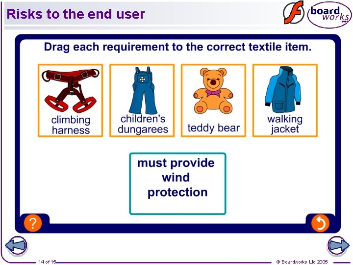 Textiles Health and Safety These icons indicate that