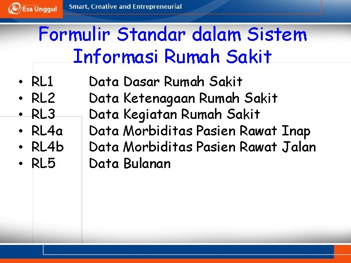 SISTEM INFORMASI RUMAH SAKIT PERTEMUAN KE 10 YATI