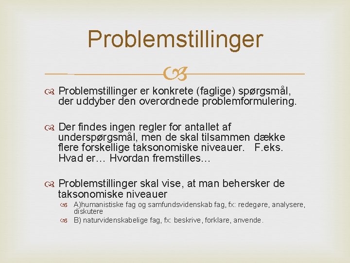 Synopsis og problemformulering i AT En fuld ATsynopsis