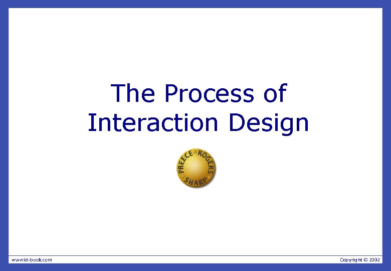 The Process of Interaction Design Overview What is