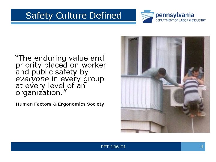 Safety Culture Bureau of Workers Comp PA Training