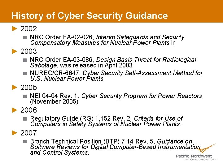 An Insiders Perspective on the NRCs New Cyber