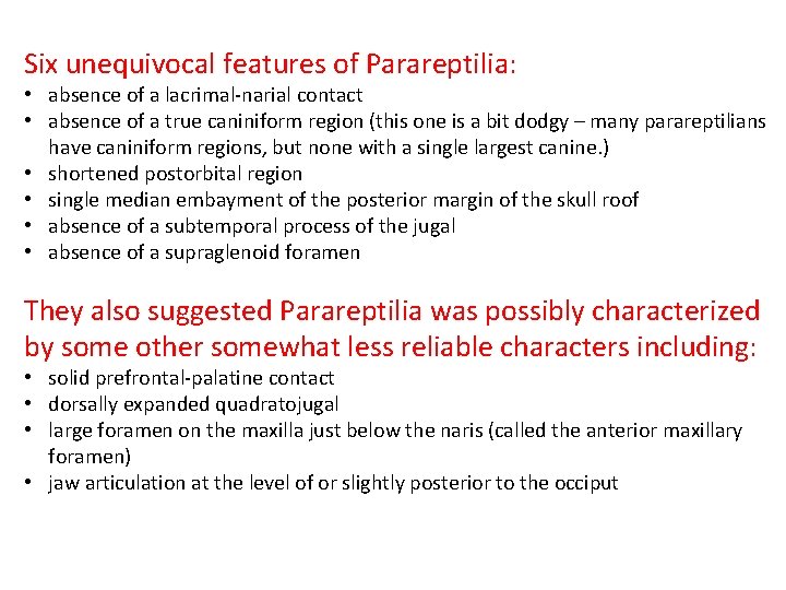 BIOLOGY 622 FALL 2014 BASAL AMNIOTA STRUCTURE AND
