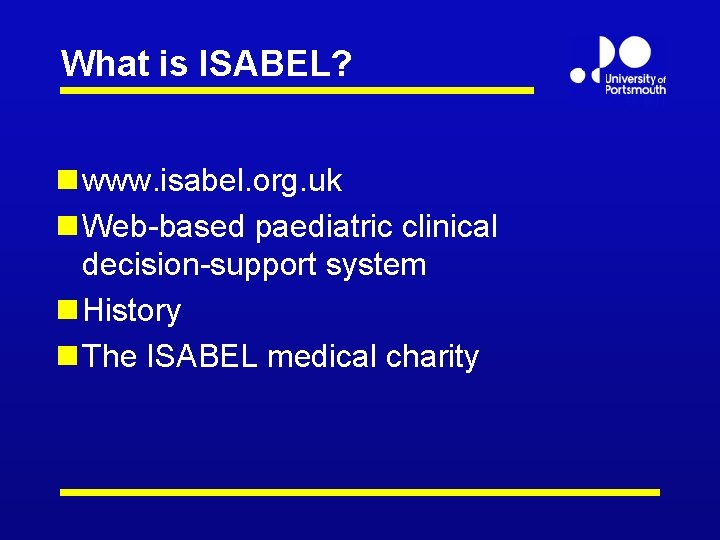 ISABEL the use of a webbased clinical support