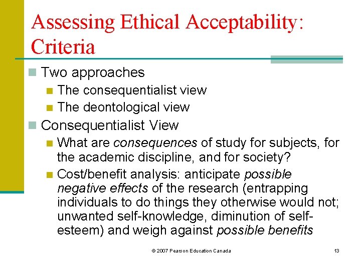 Chapter 11 Ethical Issues Winston Jackson and Norine