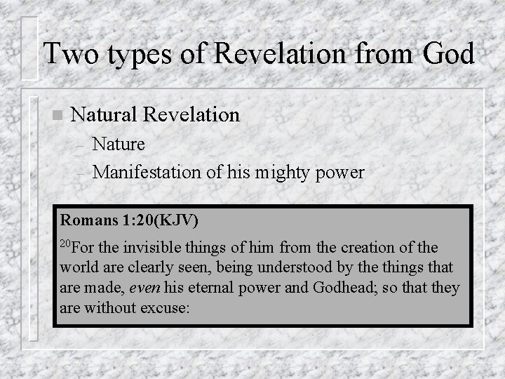 The Sovereignty of God Blanchester Church of Christ