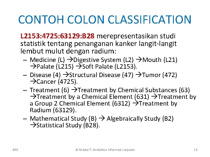 ARSITEKTUR INFORMASI LANJUTAN A Ridwan Siregar TAKSONOMI DAN