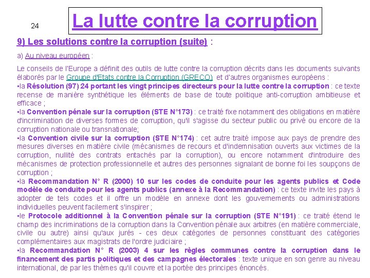 1 La lutte contre la corruption Une affiche