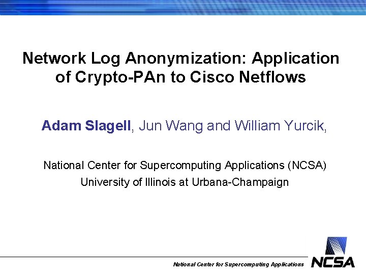 Network Log Anonymization Application of CryptoPAn to Cisco