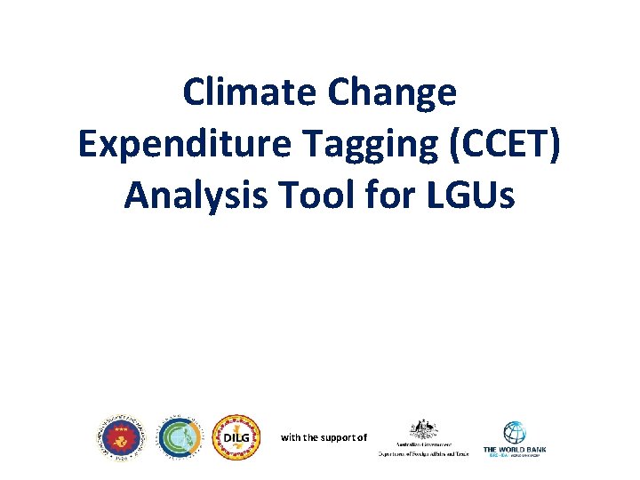 Climate Change Expenditure Tagging CCET Analysis Tool for