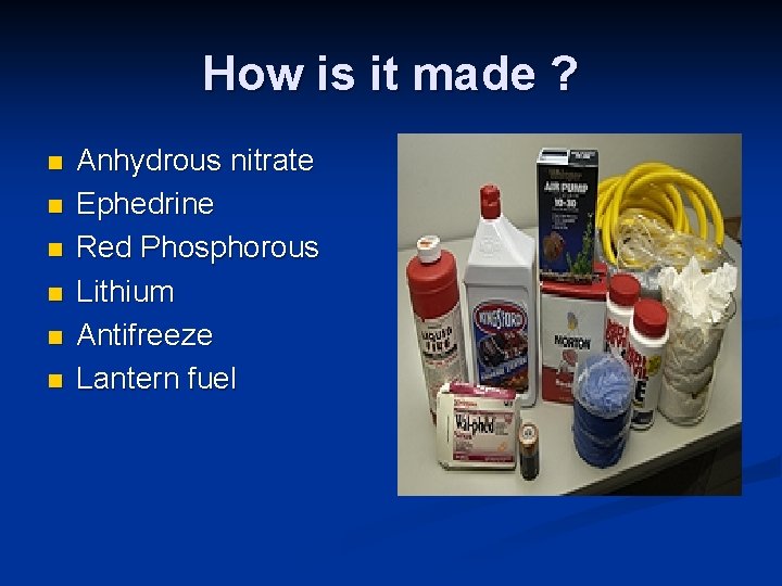 Methamphetamine TIK How is it made n n