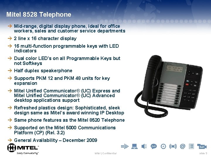Mitel 8528 8568 Telephones Overview Maureen Young Global