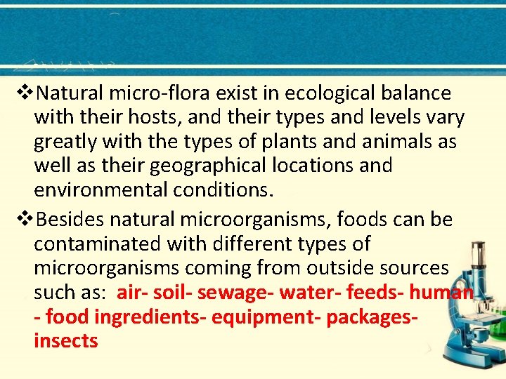 Sources Of Microorganisms In Foods Prof Mohammad Shubair