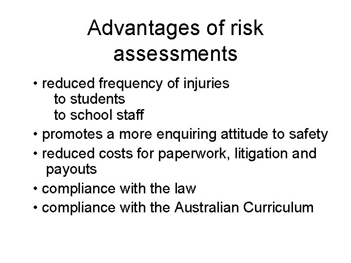 Mandatory risk assessments for Primary School science experiments