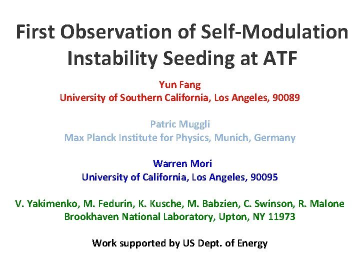First Observation of SelfModulation Instability Seeding at ATF